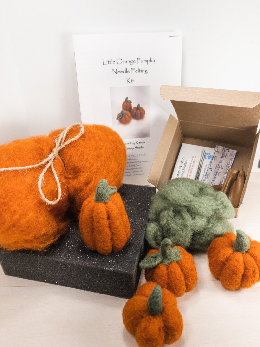 Needle Felted Pumpkin Kit, Kits, DIY Kit, Felt Pumpkin, Needle Felting ...