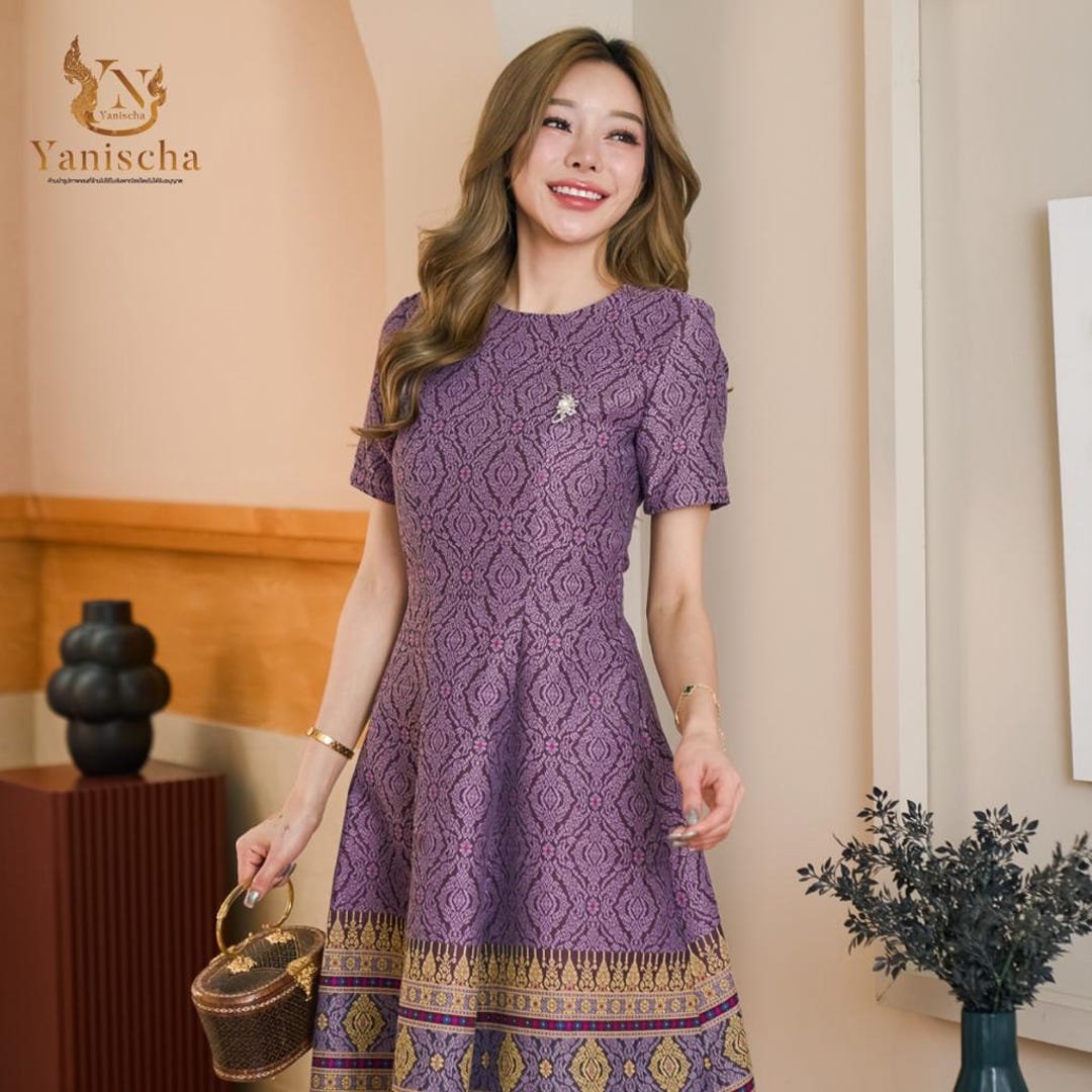 B7:thai Traditional Dress, Women Fabric, Party Outfit, Temple Going ...