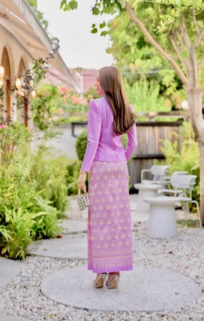 Thai Silk Dress: Japanese Print Sarong Outfit - Etsy