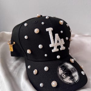 Custom Rhinestone Snapback | Bling Pearl New Era Hat | Unique Bling Cap ...