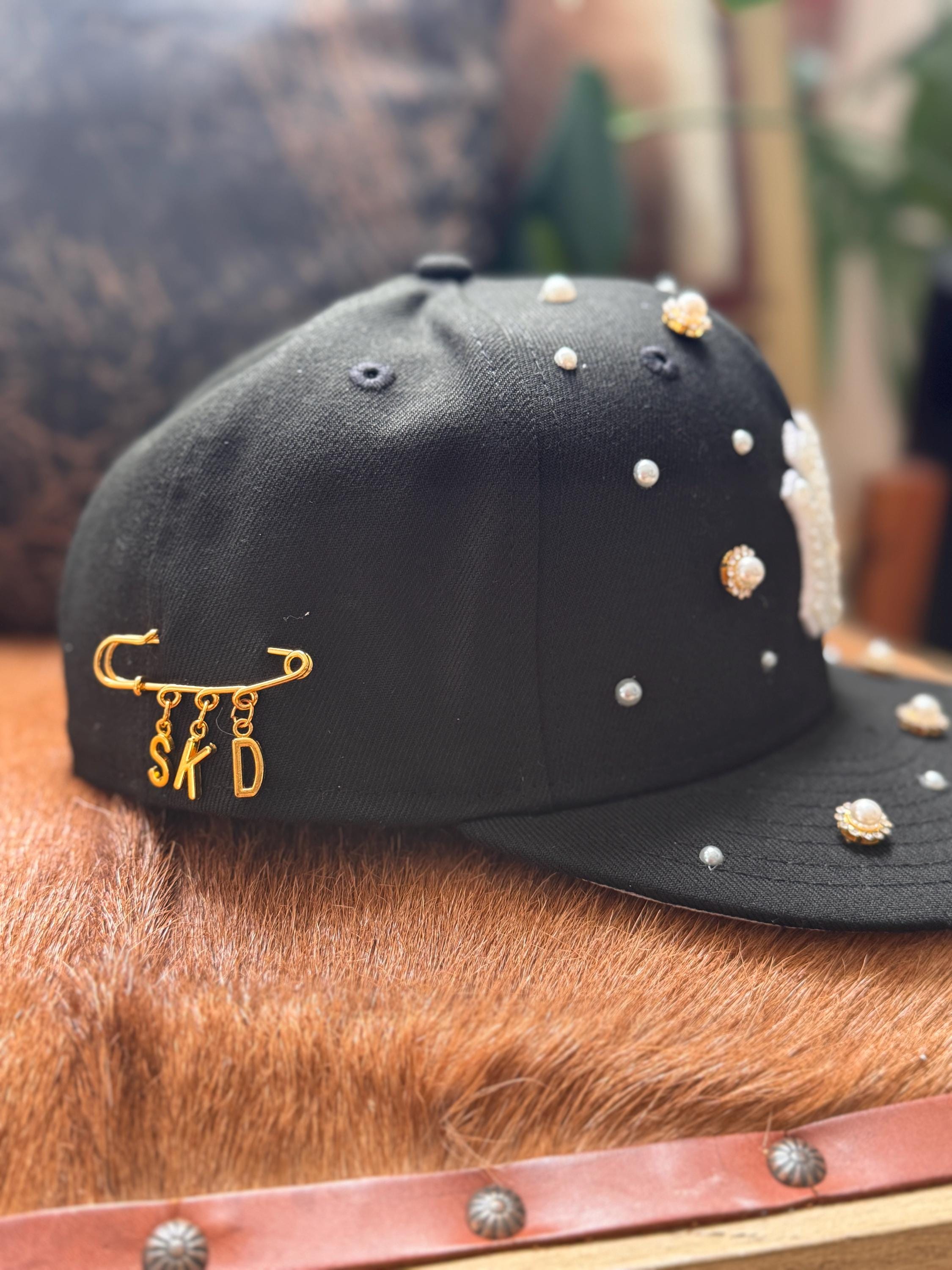 Custom Initial Safety Pin Hat Charm Pin Brooch | Clothing Hat Bling ...