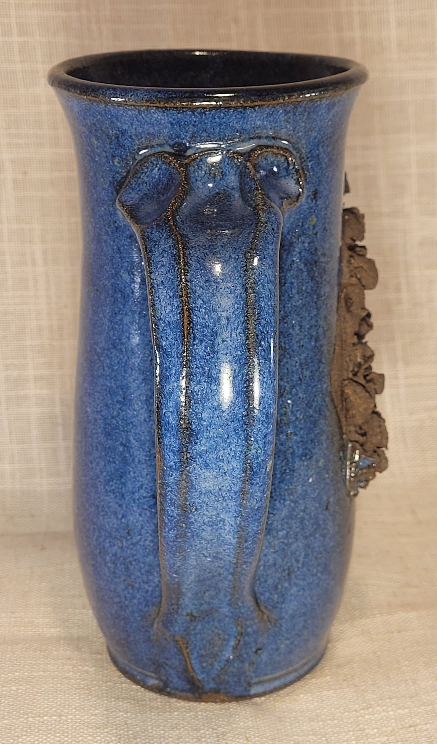 Handmade Stoneware Pottery Funny Face Mug 3D Detailing Smiling Female ...