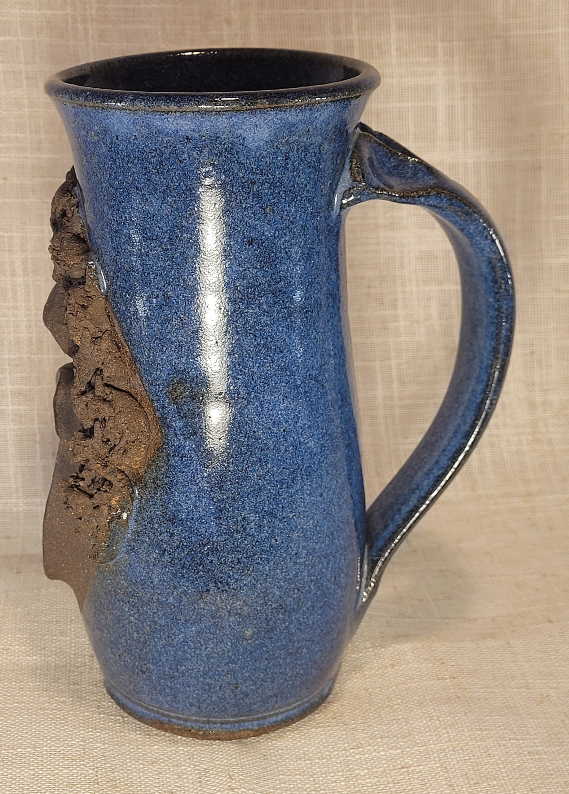 Handmade Stoneware Pottery Funny Face Mug 3D Detailing Smiling Female ...