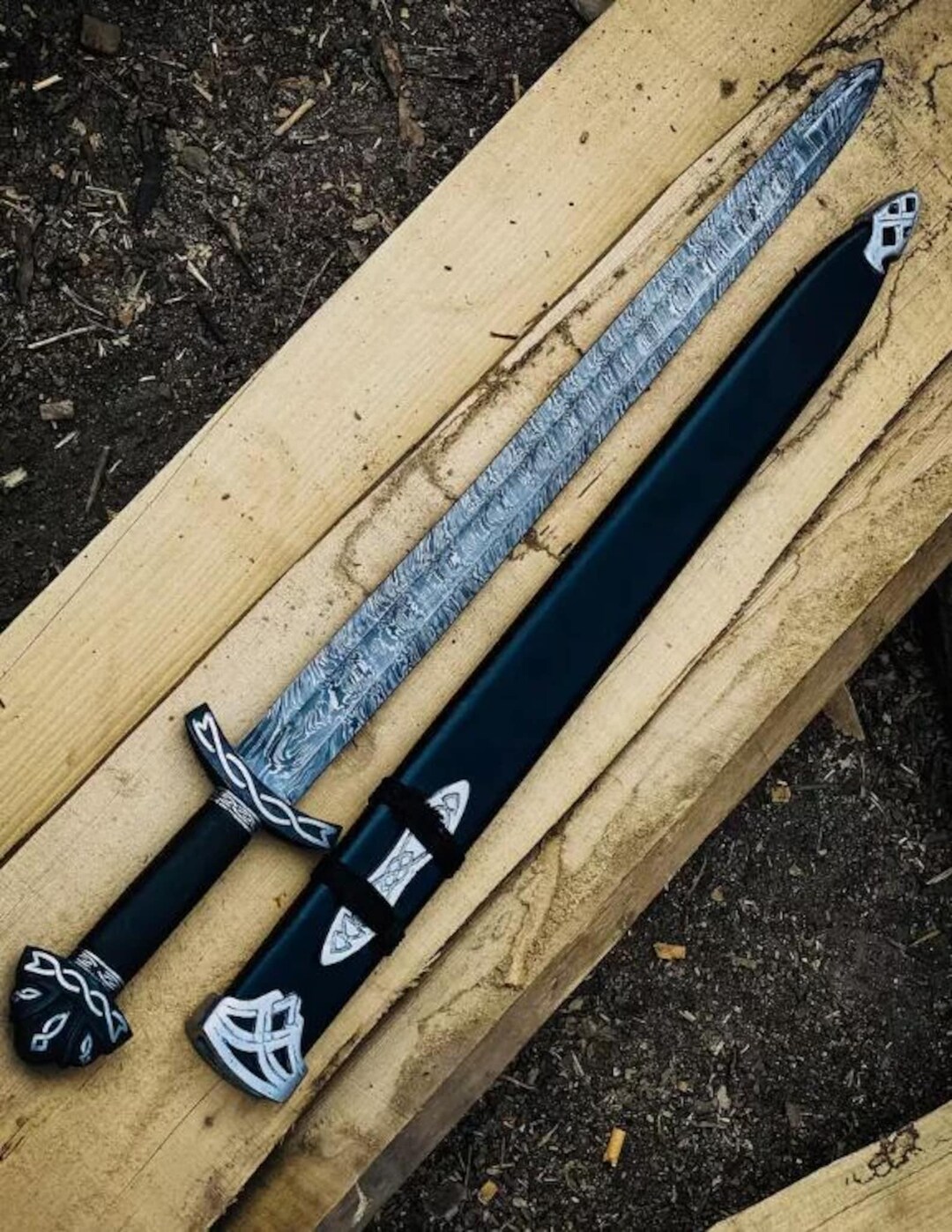 Handmade Damascus Steel Northman Sword Viking Sword With Handmade ...