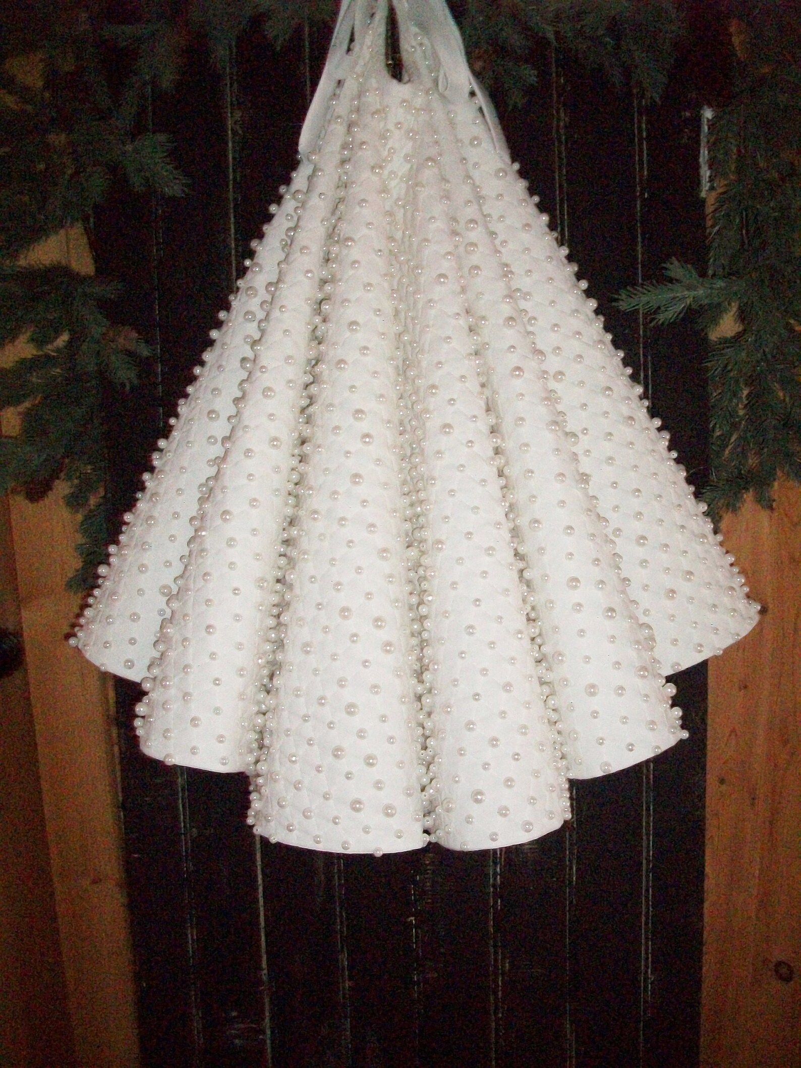 60 True White Fully Hand Beaded Christmas Tree Skirt 2024 Collection - Etsy