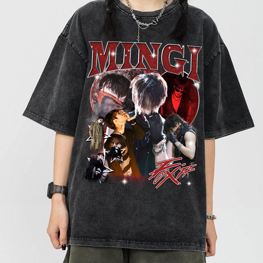 Retro Mingi Ateez Kpop MINERAL Wash Tee, Mingi Fix off Roar Shirt ...
