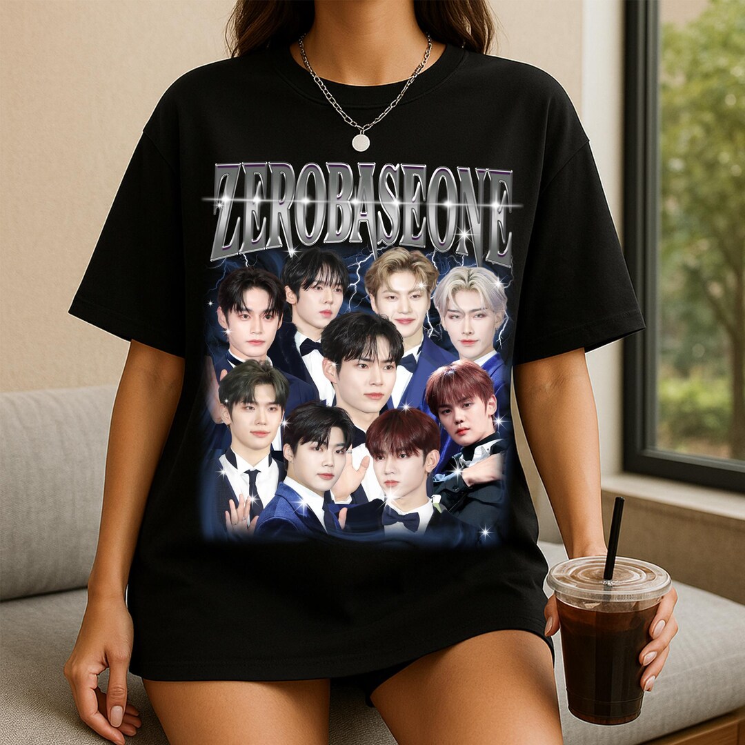 Retro Zerobaseone Kpop T-shirt, Zerobaseone Blue Paradise Album Shirt ...