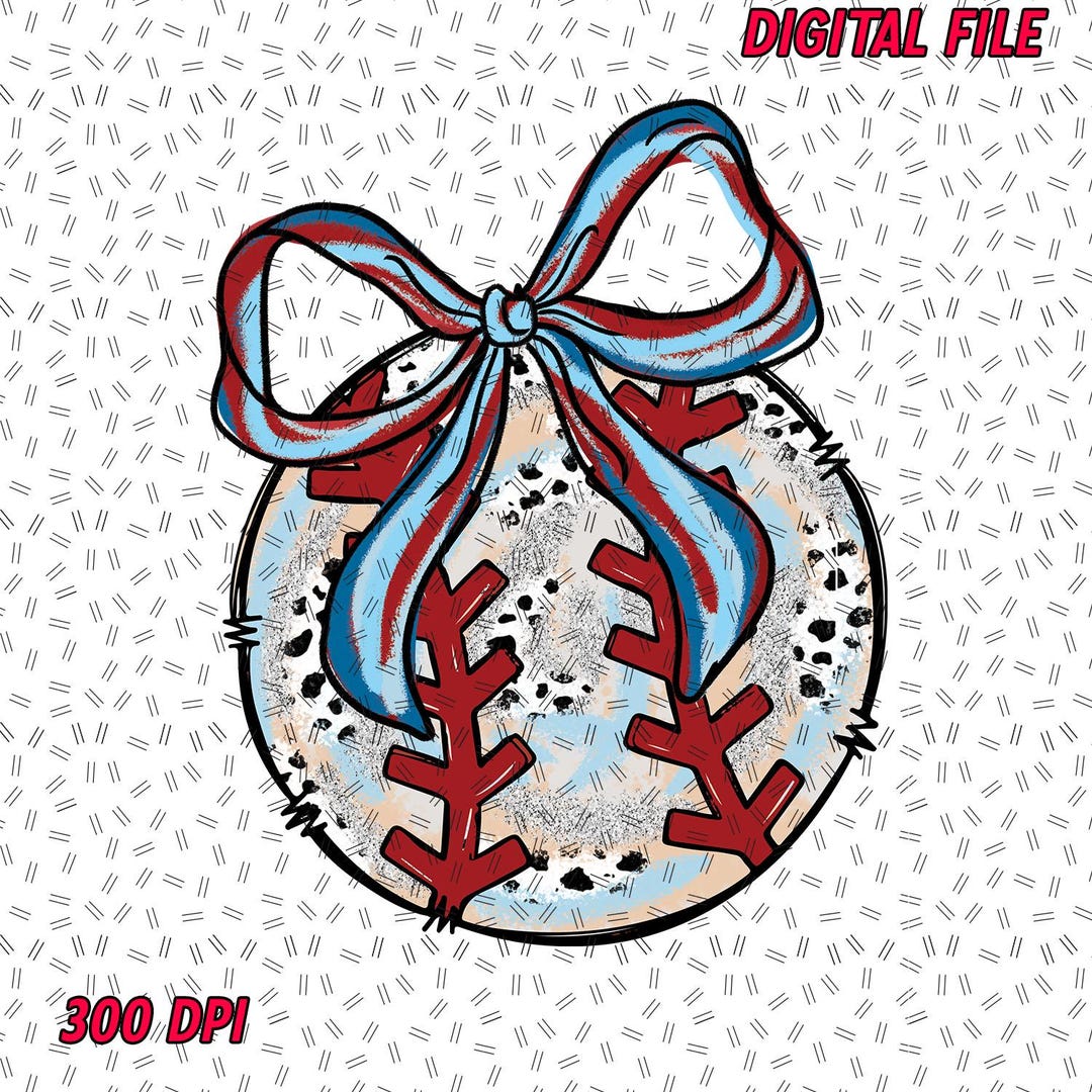 Brushstroke Baseball Coquette Png, Game Day Baseball Png, Baseball Bow ...