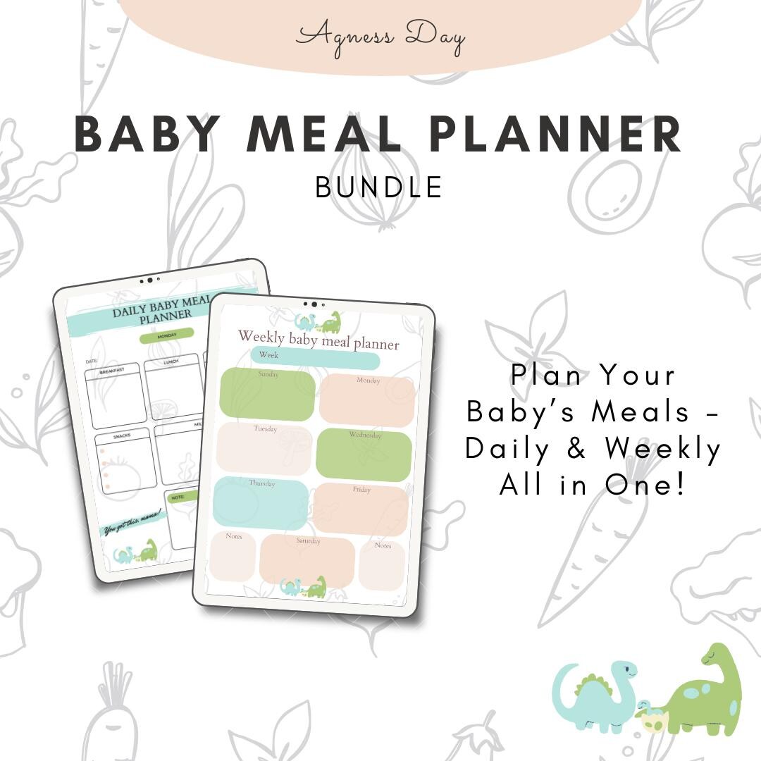 Printable Daily and Weekly Baby Meal Planner Bundle - Etsy