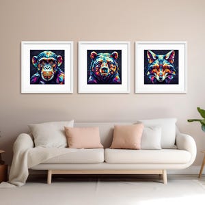 Geometric Animals Art Print | Modern Wall Decor & Abstract Animal ...