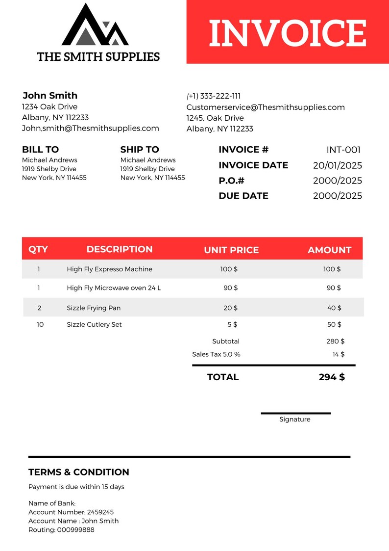 Editable Invoice Template for Canva | Business Template | Digital ...