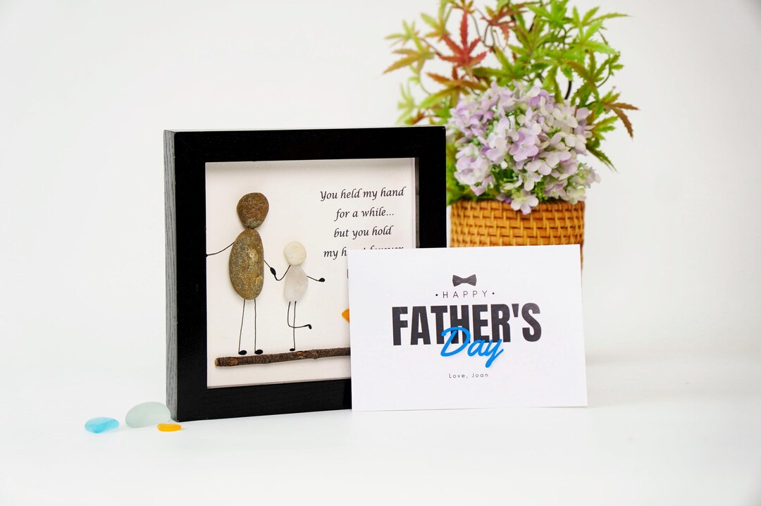 Father's Day Pebble Art, Dad Gift, Father & Daughter Gift, Custom Stone ...