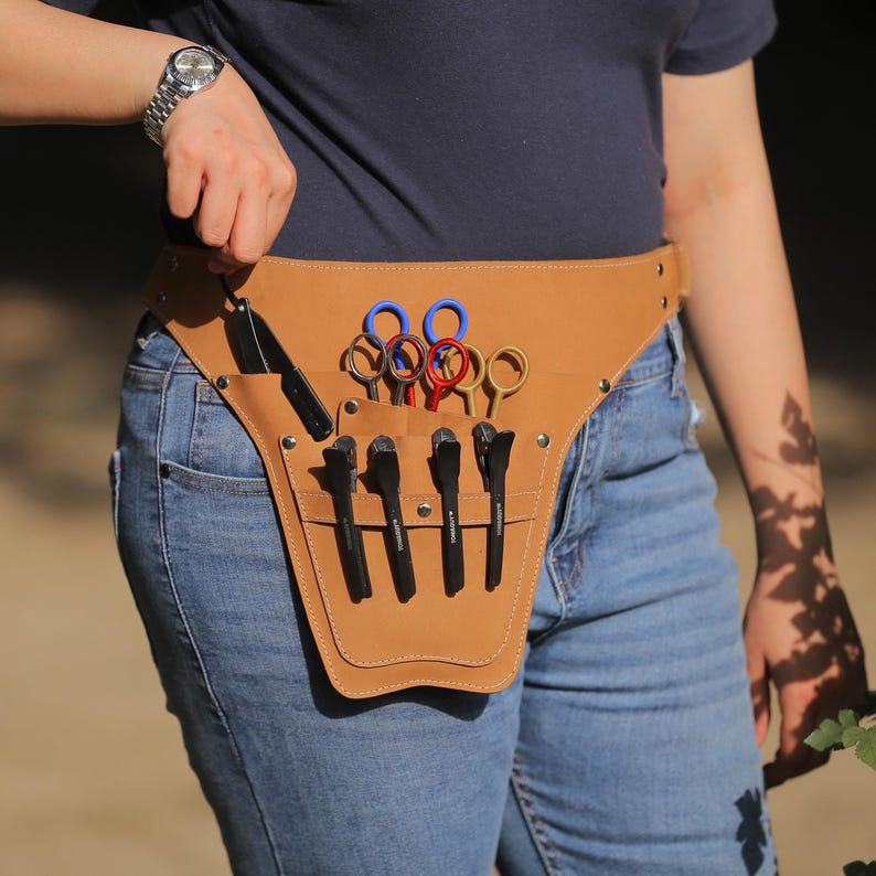 Hairdresser's Tool Pouch Personalized Leather Tool Belt, Barber Tool ...
