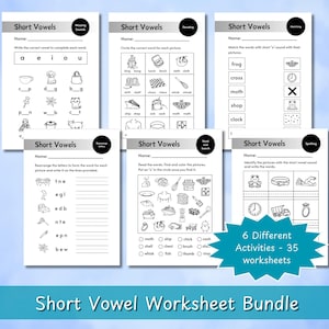 Short Vowel Phonics Worksheets: CVC Words, Blends & Digraphs (PDF ...