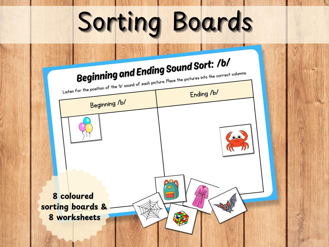 Phonemic Awareness Sorting Activity: Beginning and Ending Sounds (PDF ...