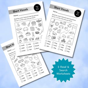 Short Vowel Phonics Worksheets: CVC Words, Blends & Digraphs (PDF ...