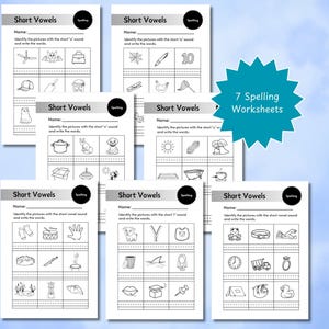 Short Vowel Phonics Worksheets: CVC Words, Blends & Digraphs (PDF ...