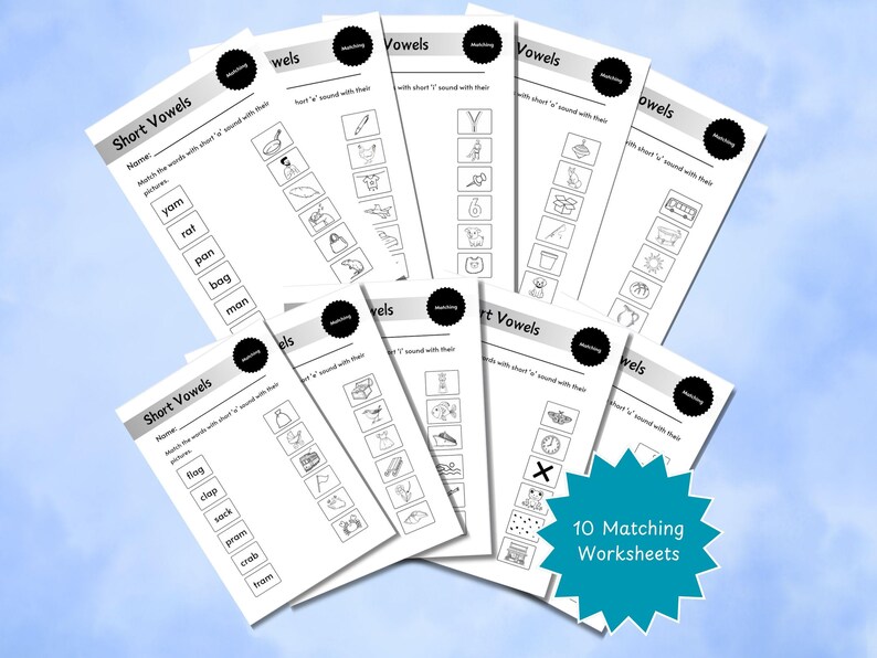 Short Vowel Worksheet Bundle | Worksheets for Kindergarten and Grade 1 ...