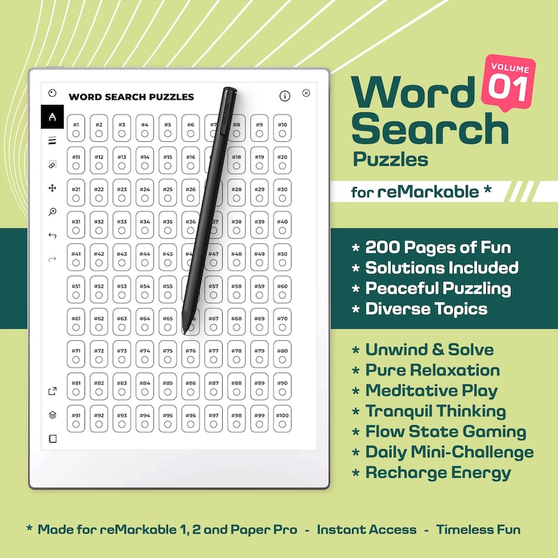 Remarkable Word Search Puzzle: Volume 1 (hyperlinked PDF) - Etsy