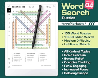 Challenge Your Mind! Word Search Puzzle for Remarkable Paper Pro ...