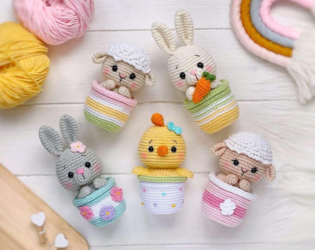 Crochet Pattern Easter | Crochet Animals Amigurumi Pattern | Easter Eggs Crochet Pattern ...