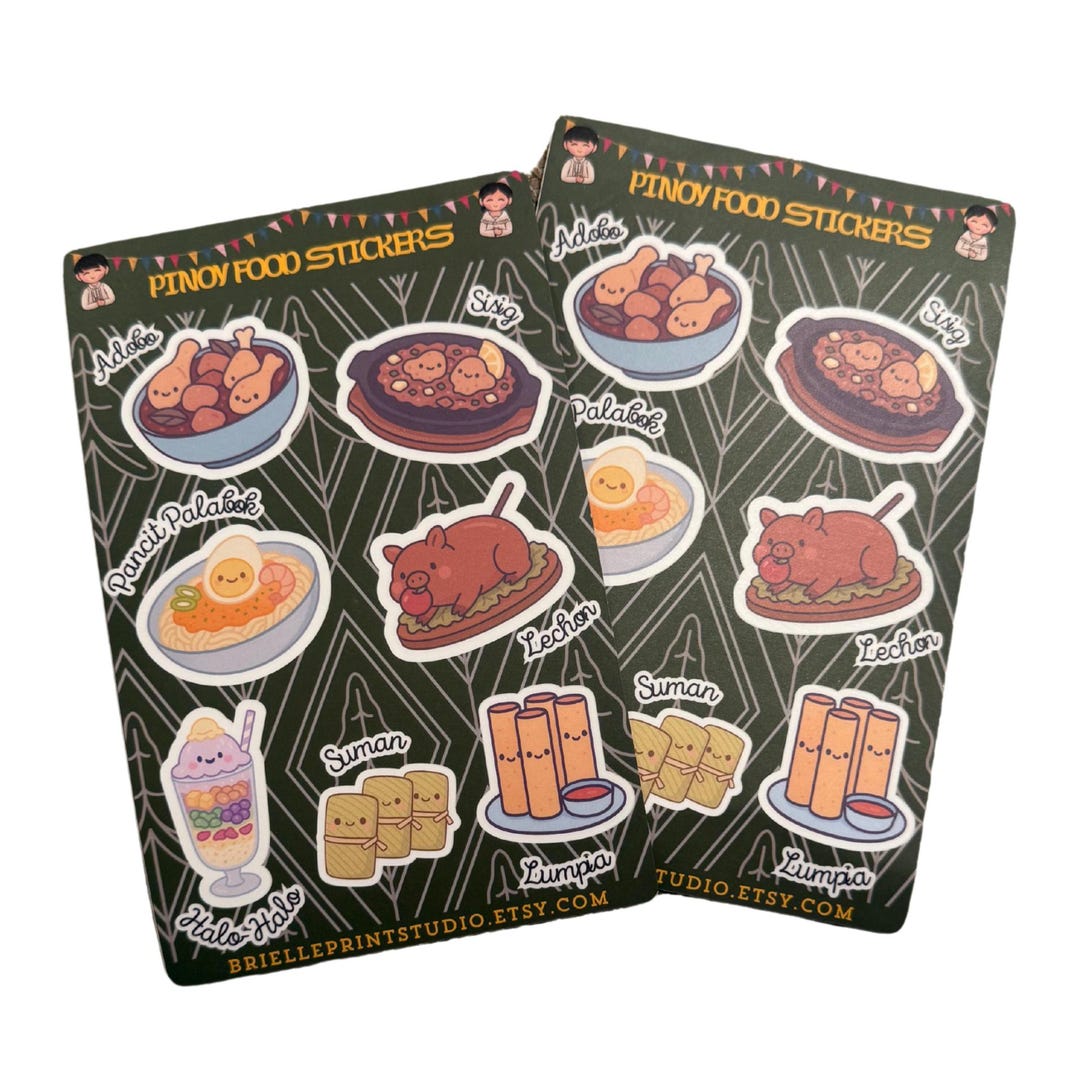 Filipino Food Sticker Sheet - Waterproof Matte Stickers of Lumpia ...