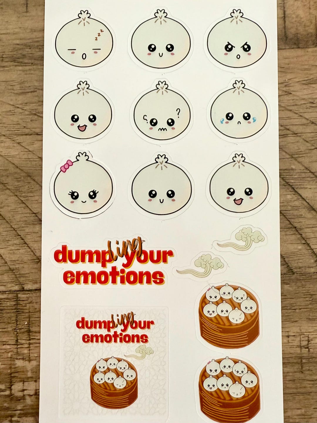 Dumpling Stickers Different Emotions for Journals Laminated - Etsy