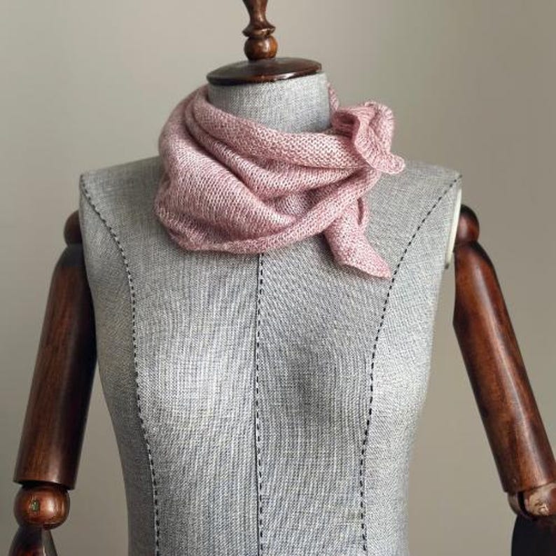 Small Triangle Scarf Knitting Pattern- Knit Kerchief Pattern - Beginner ...
