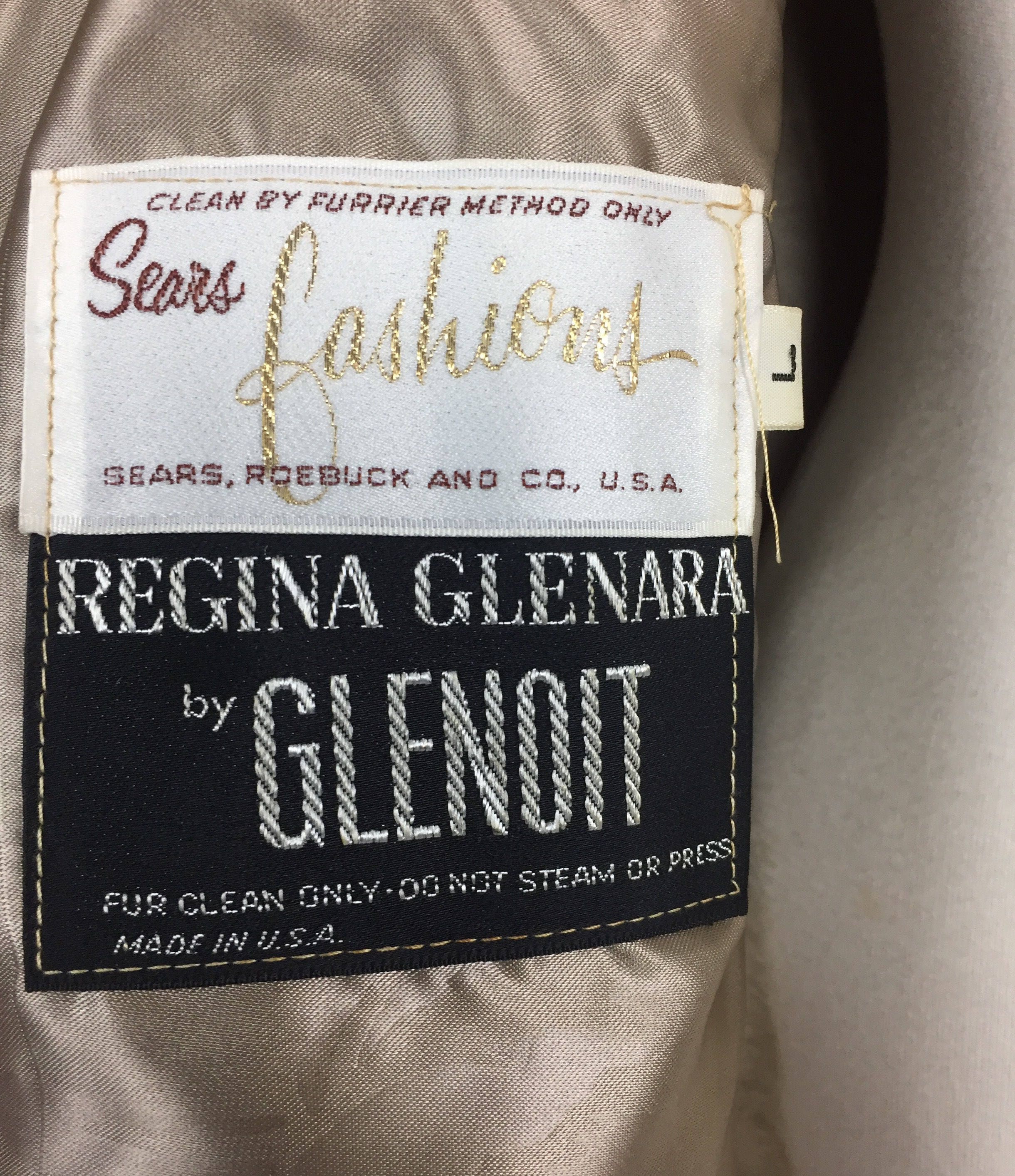 Vintage 1960s Regina Glenara by Glenoit Faux Fur Cape Beige Brown Gray ...