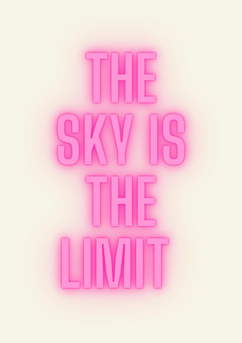 The Sky is the LIMIT, Poster, Room Decoration, Inspirationalquotes - Etsy