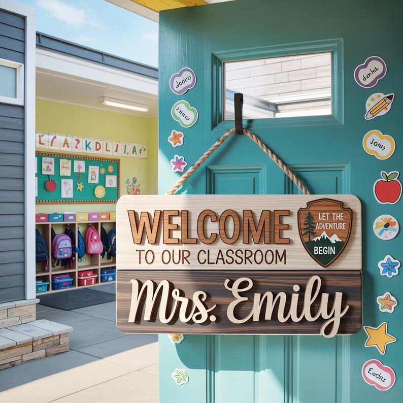 Custom Adventure Classroom Door Sign, National Park Sign, Teacher Door ...