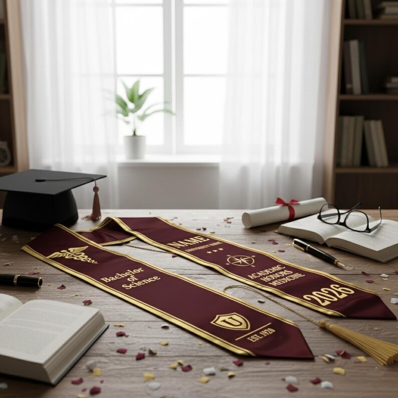 Custom Graduation Sash, Class of 2026 Graduation Gift, Personalized ...