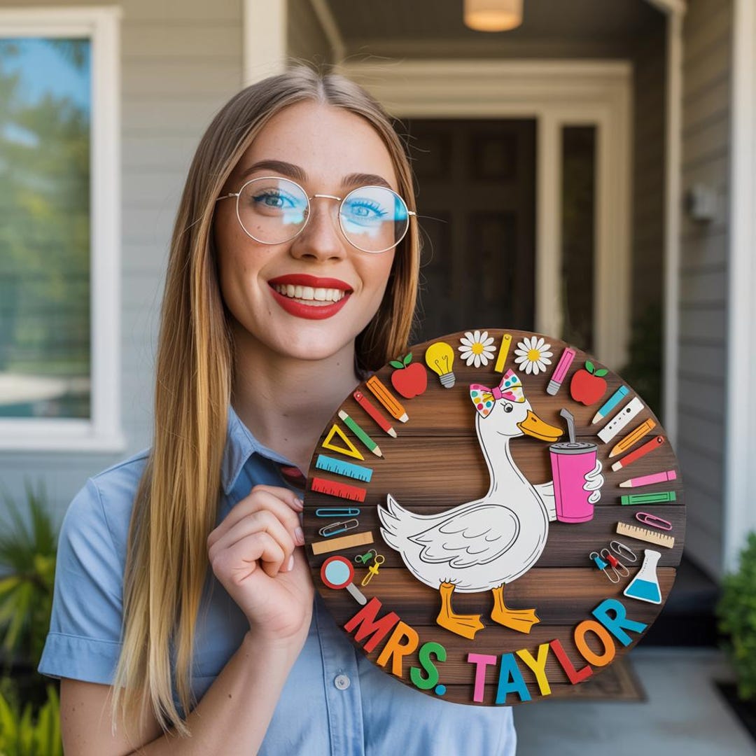 Personalized Silly Goose Door Sign, Classroom Door Hanger, Welcome Door ...
