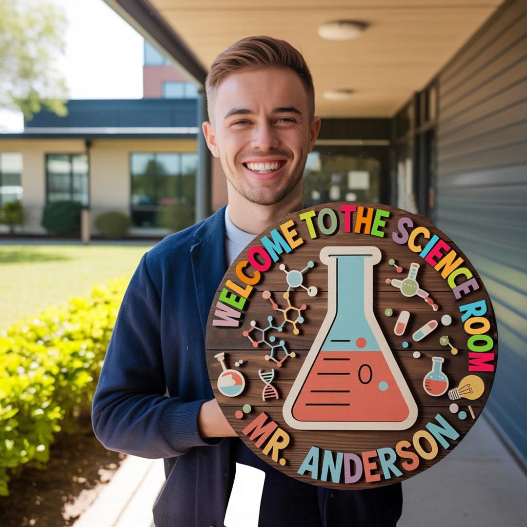 Personalized Science Classroom Door Sign, Welcome to the Science Room ...