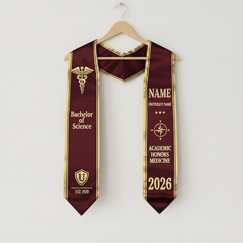 Custom Graduation Sash, Class of 2026 Graduation Gift, Personalized ...