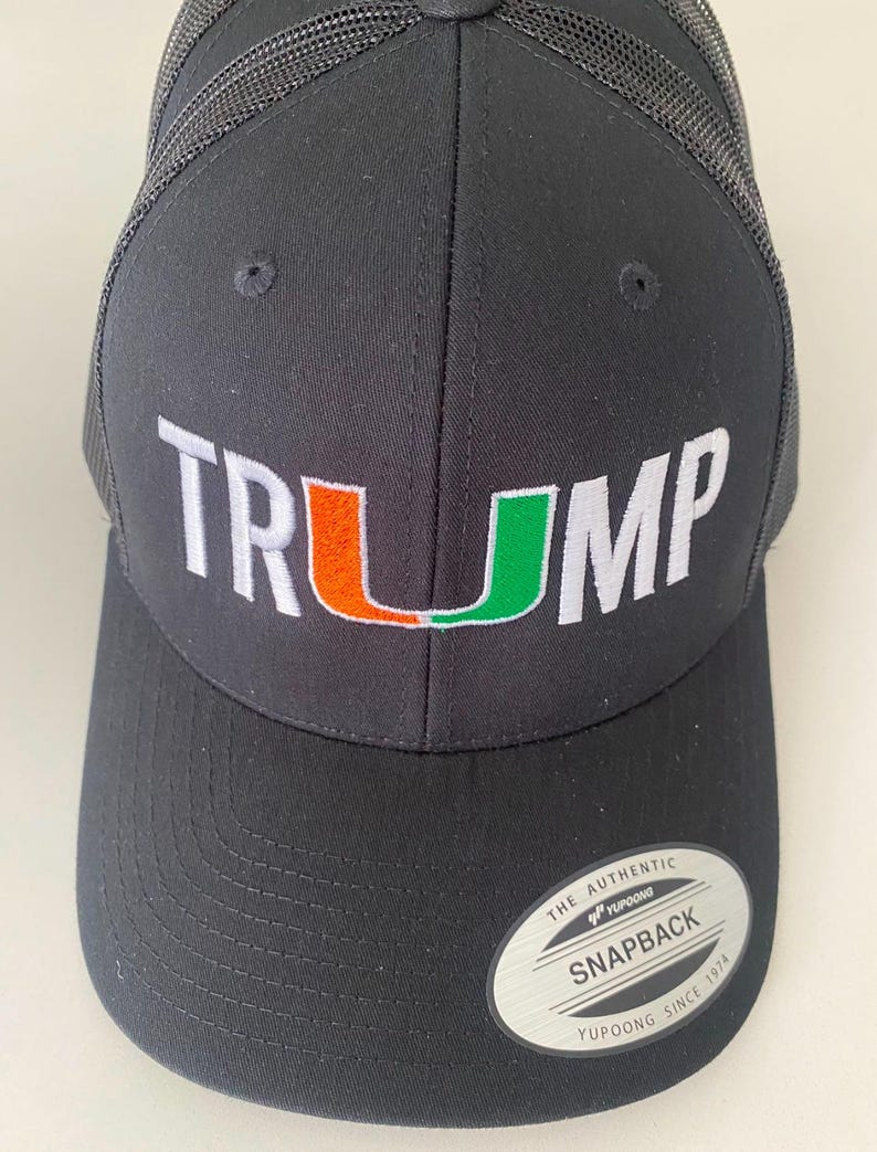 TRUMP U MAGA 2024 Hat University of Miami Canes Football Cap Adjustable ...