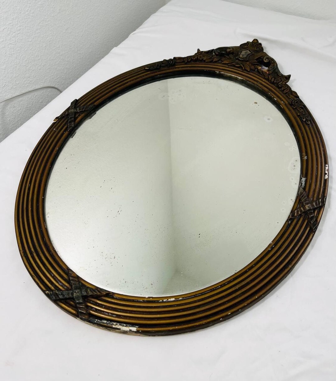 Antique Wooden Mirror NURRE With Carved Scrolls 1934. 23”/17” - Etsy