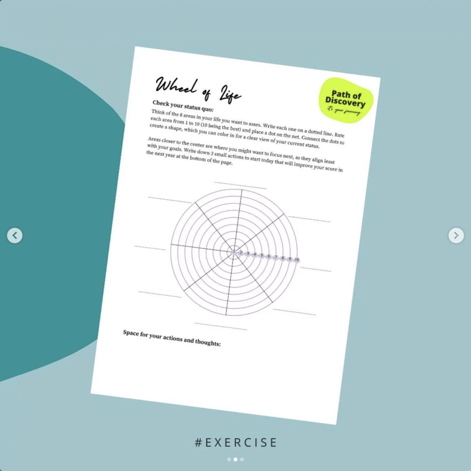 Wheel of Life Self-reflection PDF | Free Download via Instagram ...