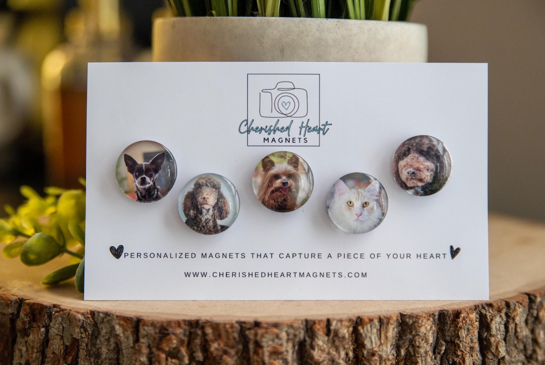 Personalized Photo Magnets: Custom Glass Magnets, Set of 5 - Etsy