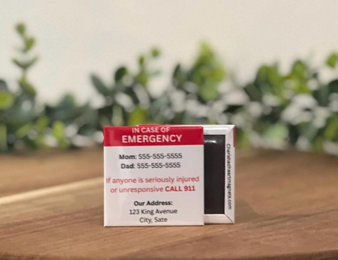 Personalized Emergency Contact Magnet – ICE Refrigerator Magnet - Etsy