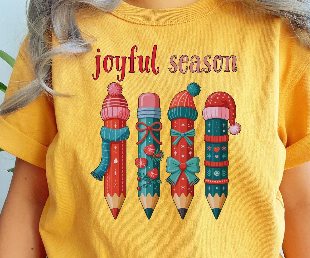 Christmas Pencil Clipart: Whimsical Winter Holiday PNG (digital ...