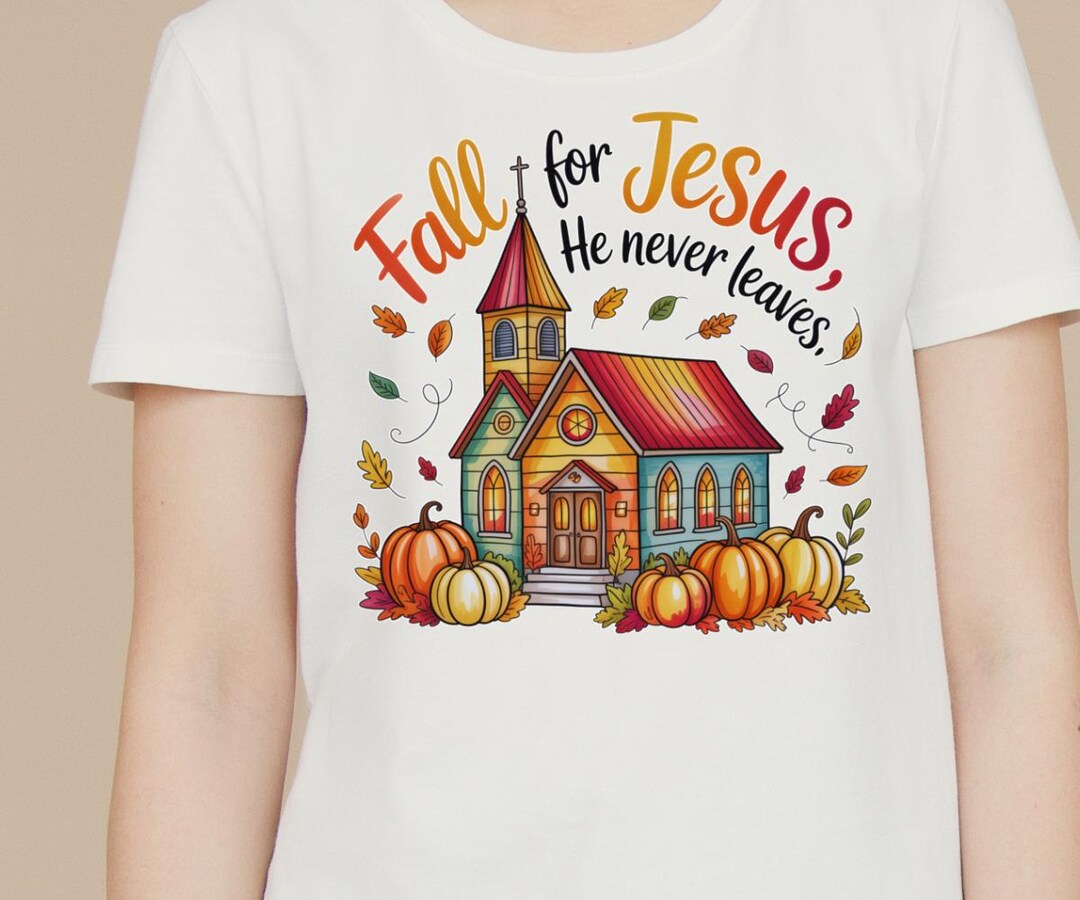 Fall for Jesus PNG, Church & Pumpkins, Autumn Design (digital Download ...