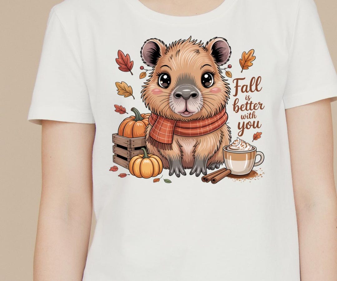 Fall is Better With You Capybara PNG | Cute Autumn Capybara With ...