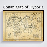 The World of Hyboria, Conan Map on Handmade Scroll, Hyborian Age Map ...