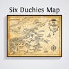 Six Duchies Map Handmade Scroll, Fantasy Bookshelf Decor, the Realm of ...