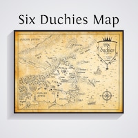 Six Duchies Map Handmade Scroll, Fantasy Bookshelf Decor, the Realm of ...
