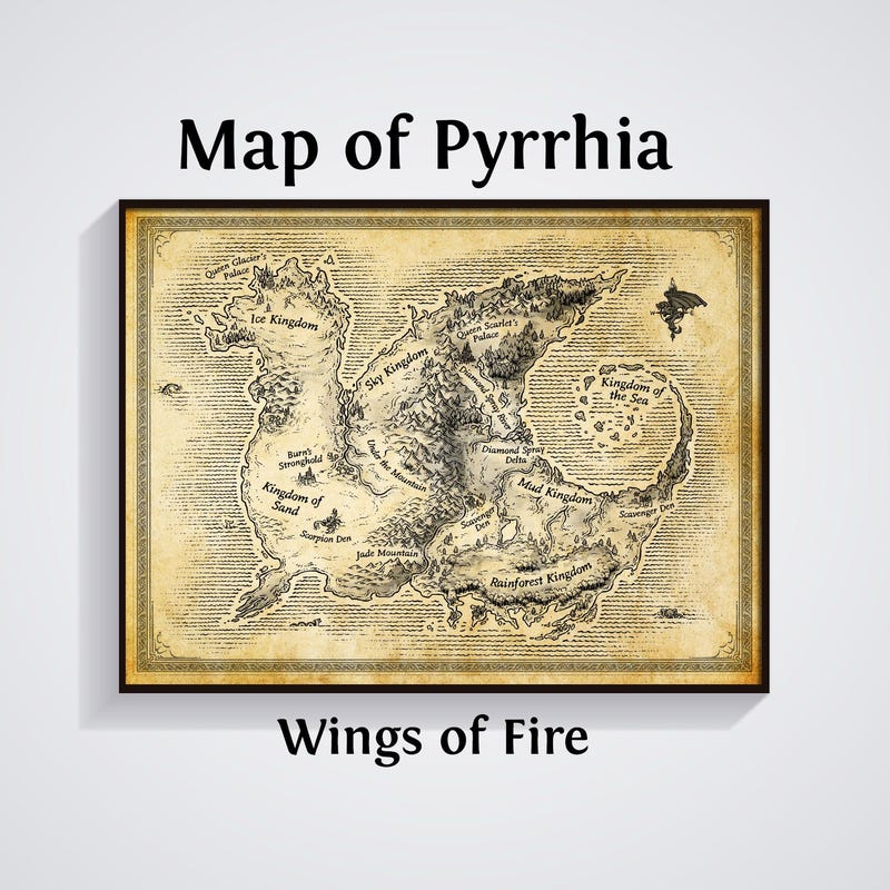 Map of Pyrrhia Wings of Fire - Etsy
