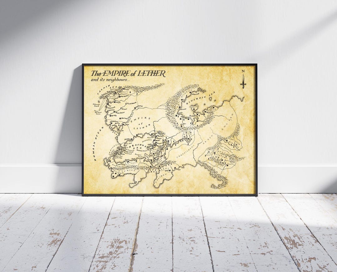 Malazan Print, the Empire of Lether Map Poster, Book of the Fallen Map ...