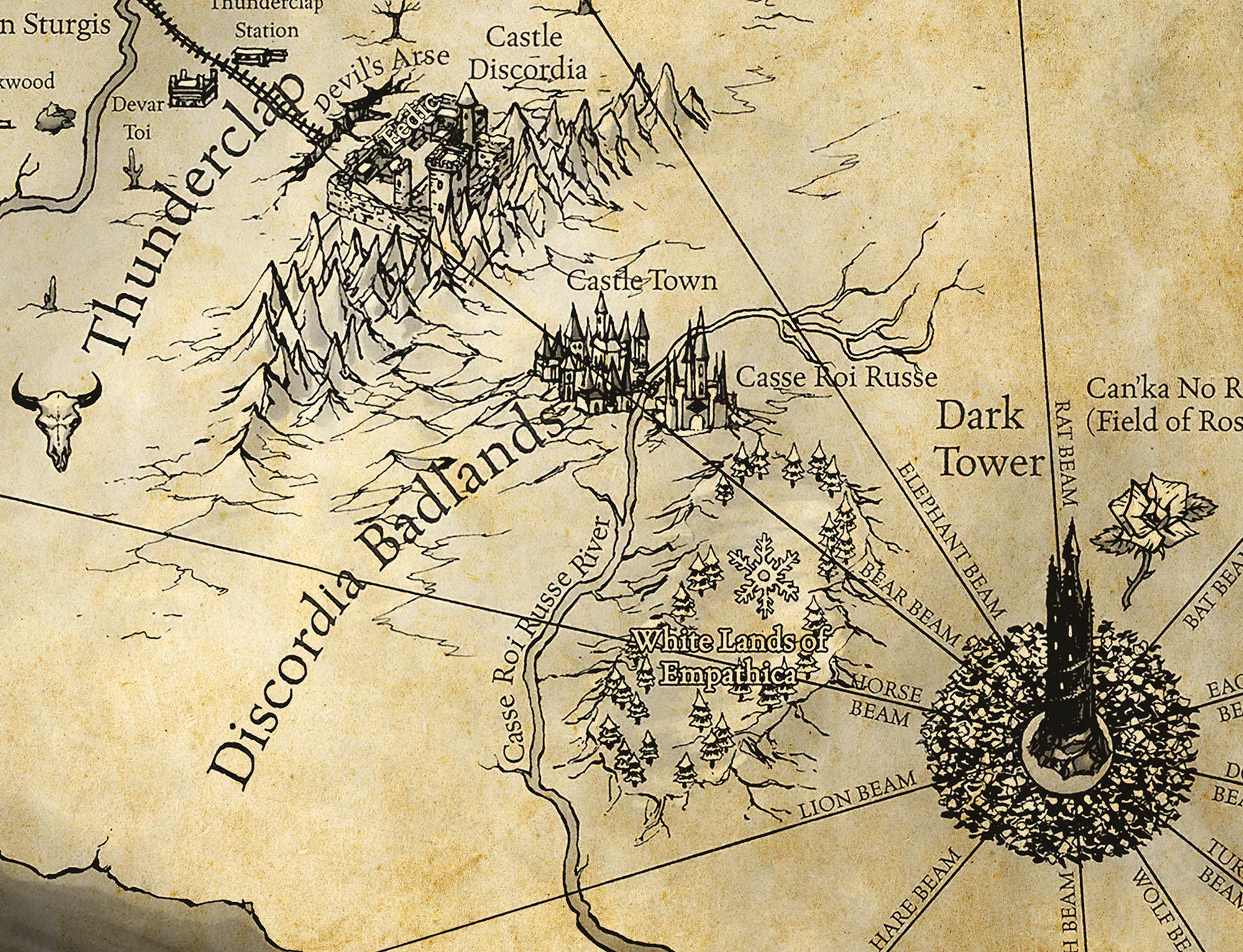 Dark Tower Map: End-world Map Poster, Roland's World Art Print, Mid ...