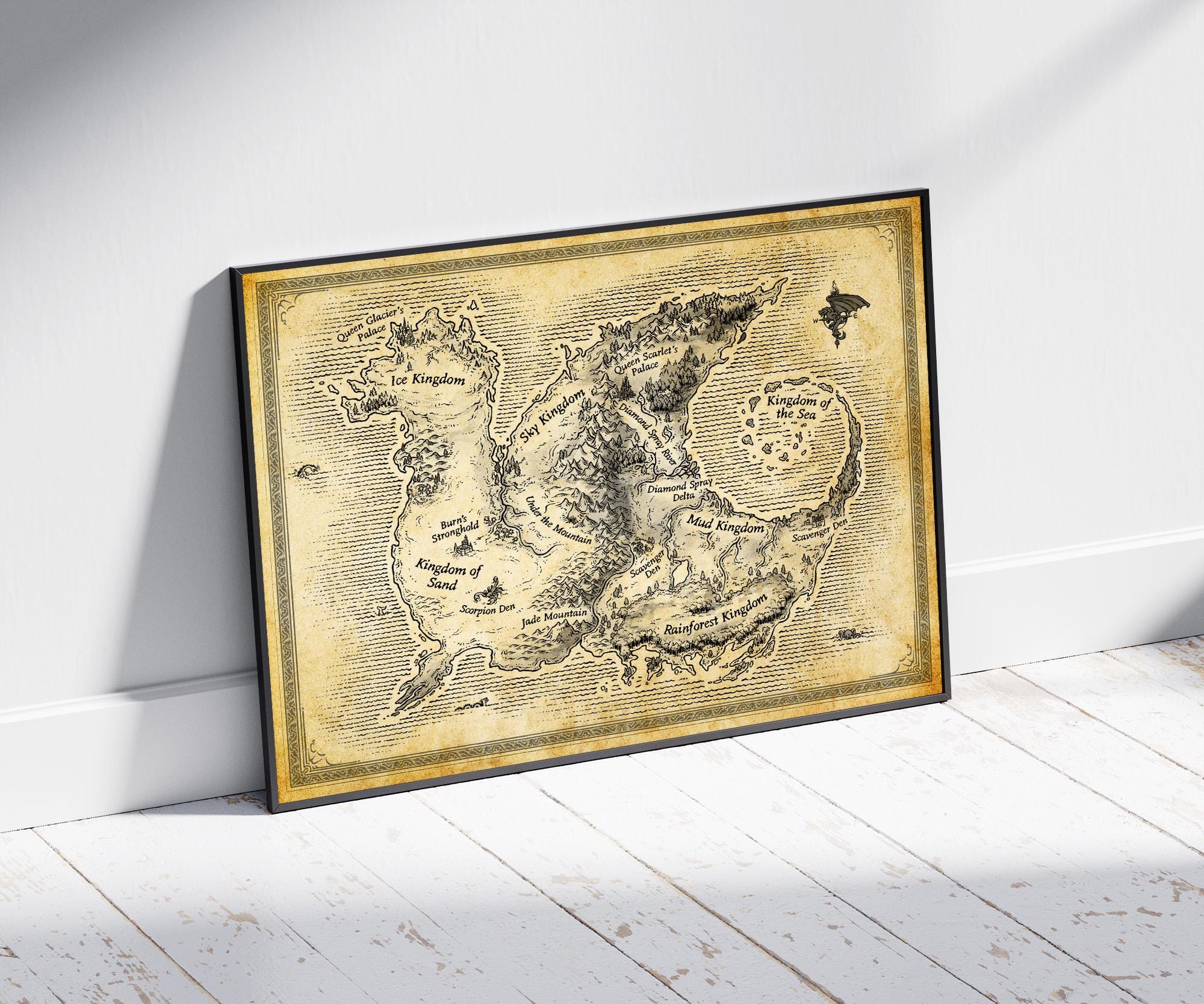 Map of Pyrrhia Poster - Wings of Fire Bookish Print - Etsy